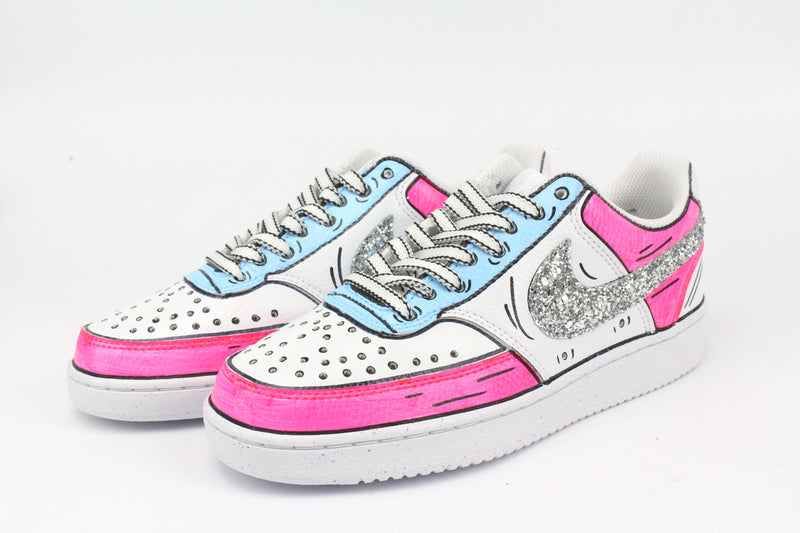 Nike Court Vision Low Cartoons Pink e Glitter – Ballo Da Sola