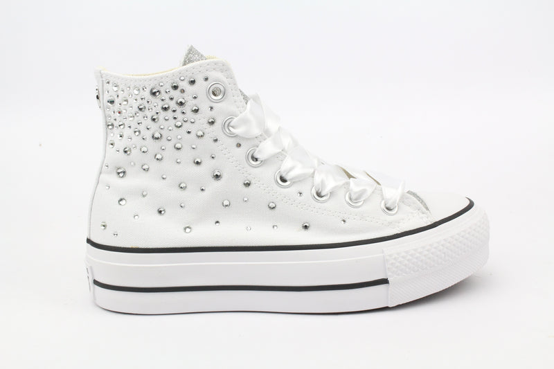 Converse All Star Platform White Strass Termo Cristal & Glitter – Ballo ...