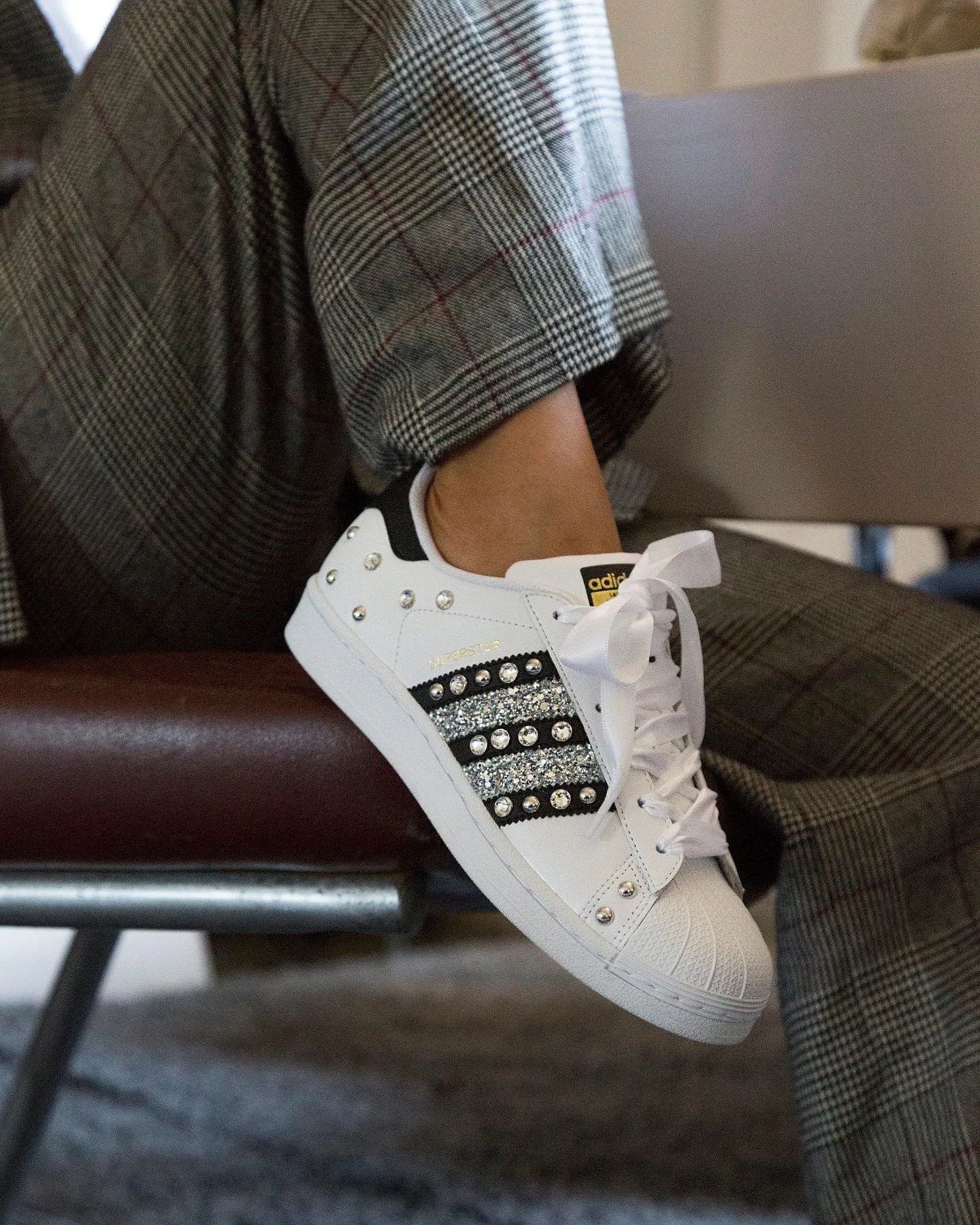 Adidas Superstar Rhinestone Glitter & Satin Laces